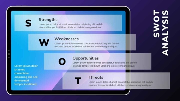 SWOT Analysis in iPad. Free Infographics Template — SlidesCarnival