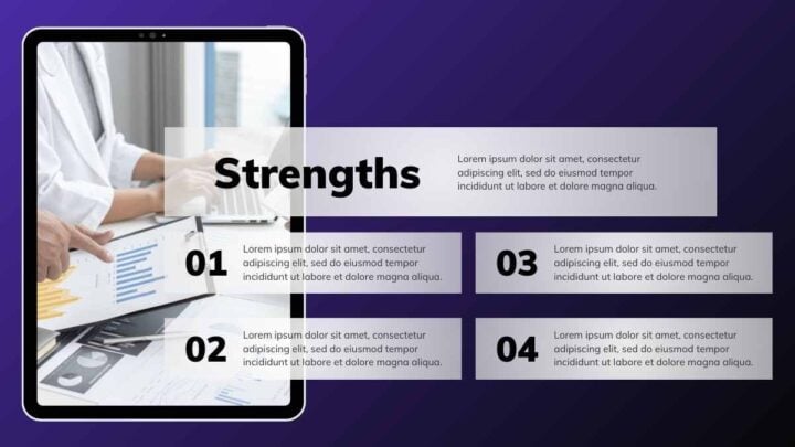 SWOT Analysis in iPad. Free Infographics Template — SlidesCarnival