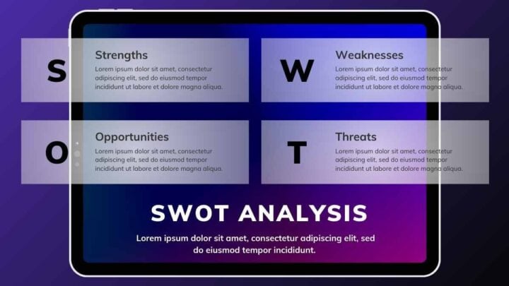 SWOT Analysis in iPad. Free Infographics Template — SlidesCarnival