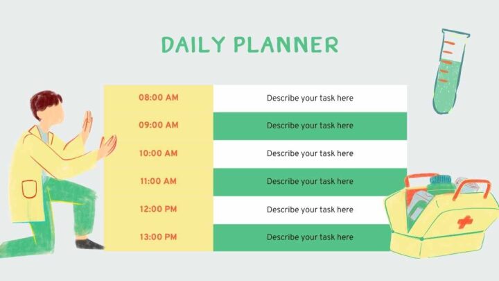 Illustrated Medical Interactive Agenda. Free Presentation Template ...