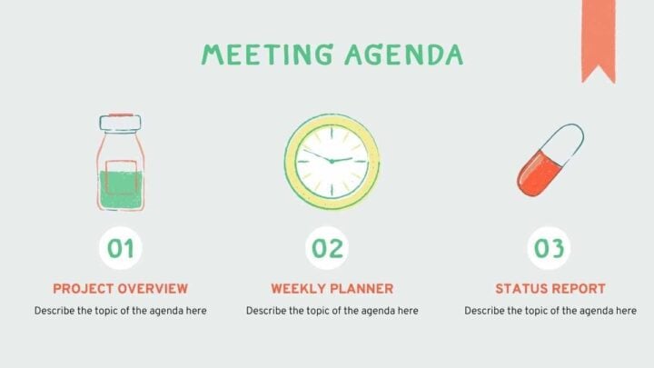 Illustrated Medical Interactive Agenda. Free Presentation Template ...