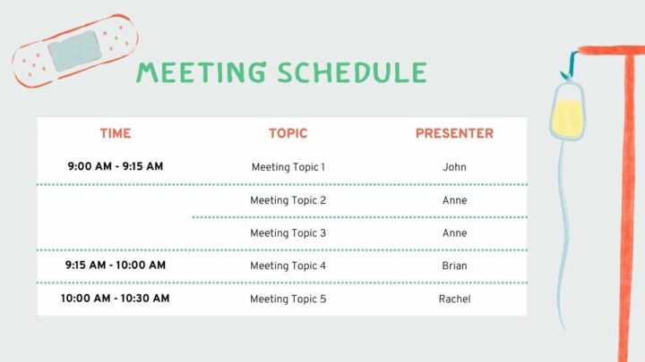 Illustrated Medical Interactive Agenda. Free Presentation Template ...