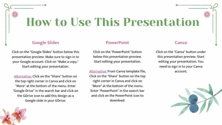 Watercolor Botanical Garden Field Trip. Free PPT & Google Slides ...