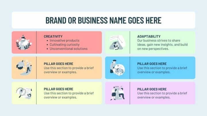6 Brand Pillars Infographic. Free PPT & Google Slides Template ...