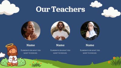 Illustrated Christian School Center. Free Presentation Template ...
