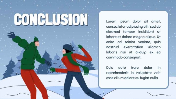 Falling Snowflakes in Winter Christmas. Free Slides Template ...