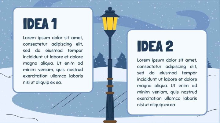Falling Snowflakes in Winter Christmas. Free Slides Template ...