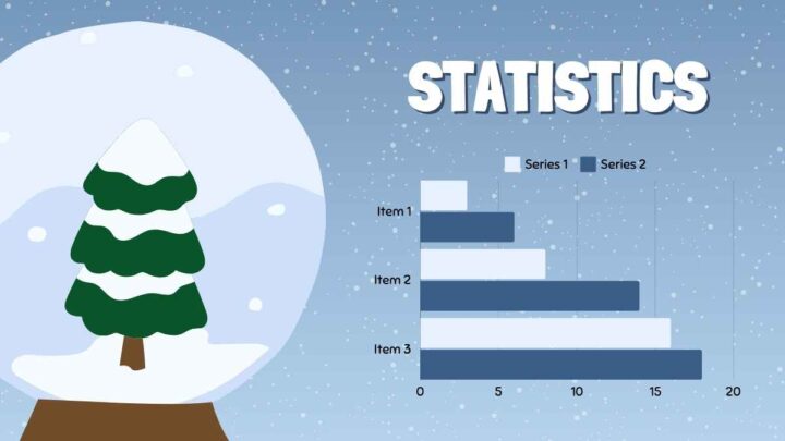 Falling Snowflakes in Winter Christmas. Free Slides Template ...