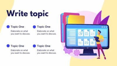 Illustrated Information Technology Lesson. Presentation Template ...