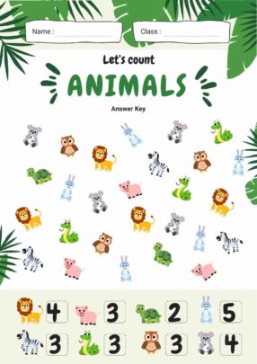 Let's Count Animals Worksheet. Free Slides Template — SlidesCarnival