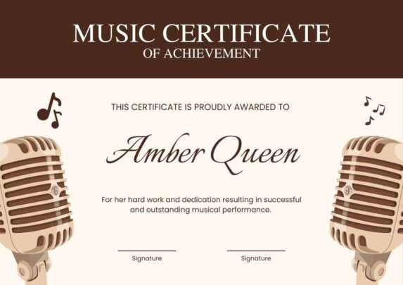 Music Certificate. Free Certificate Template — SlidesCarnival