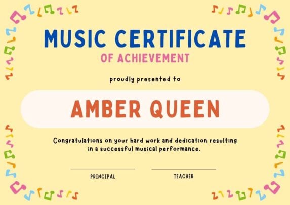Music Certificate. Free Certificate Template — SlidesCarnival