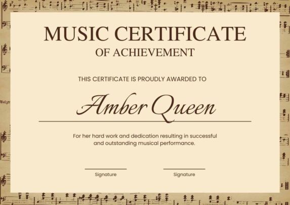 Music Certificate. Free Certificate Template — SlidesCarnival