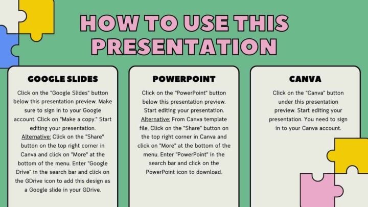 Illustrated Puzzle Diagrams for Middle School. Free Presentation ...