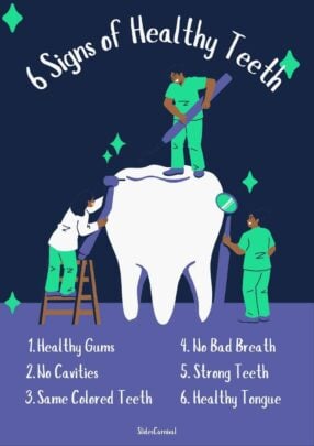 Signs of Healthy Teeth Poster. Free Poster Template — SlidesCarnival