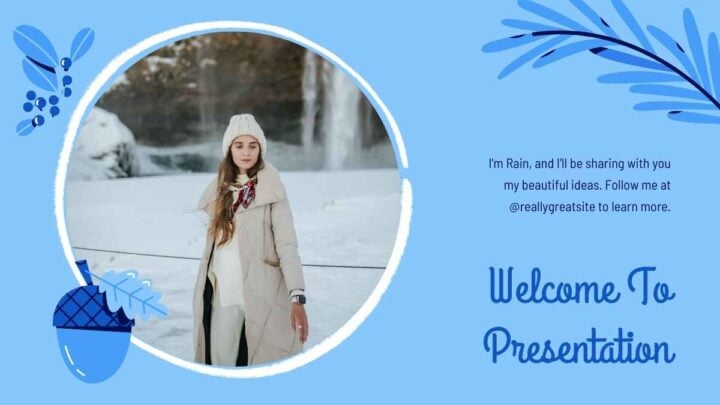 Illustrated White Christmas Background. PPT & Google Slides Template ...