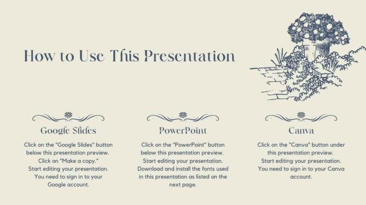 Ivory and Navy Vintage Books Style Business Plan. Free Presentation ...