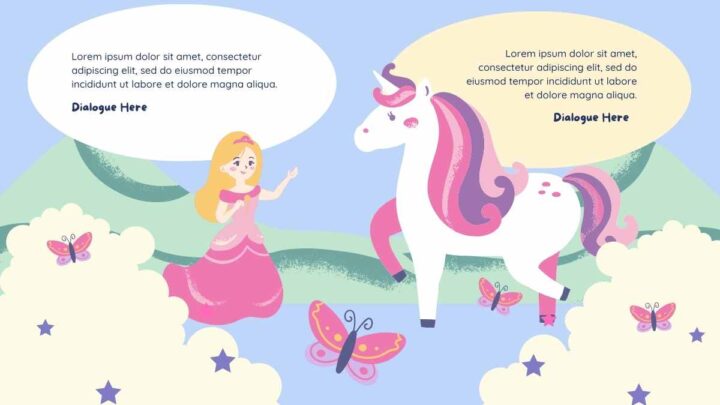Magical Unicorns in the Castle Storybook. Presentation Template ...