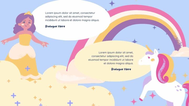 Magical Unicorns in the Castle Storybook. Presentation Template ...