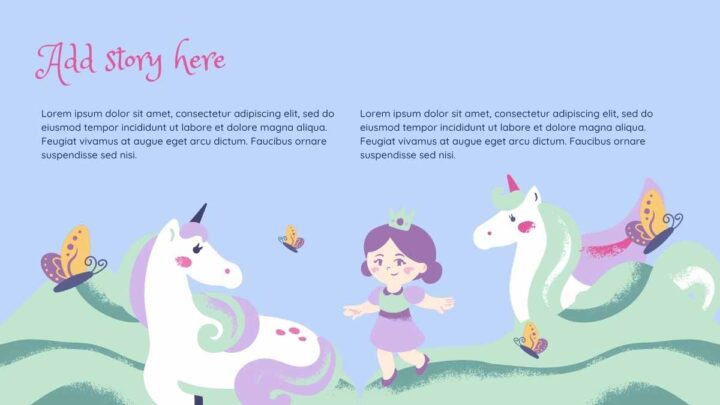 Magical Unicorns in the Castle Storybook. Presentation Template ...