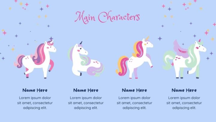 Magical Unicorns in the Castle Storybook. Presentation Template ...