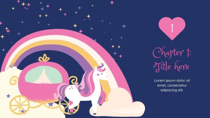 Magical Unicorns in the Castle Storybook. Presentation Template ...