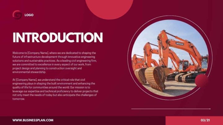 Civil Engineering Business Plan. Free Presentation Template ...