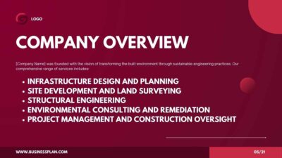 Civil Engineering Business Plan. Free Presentation Template ...