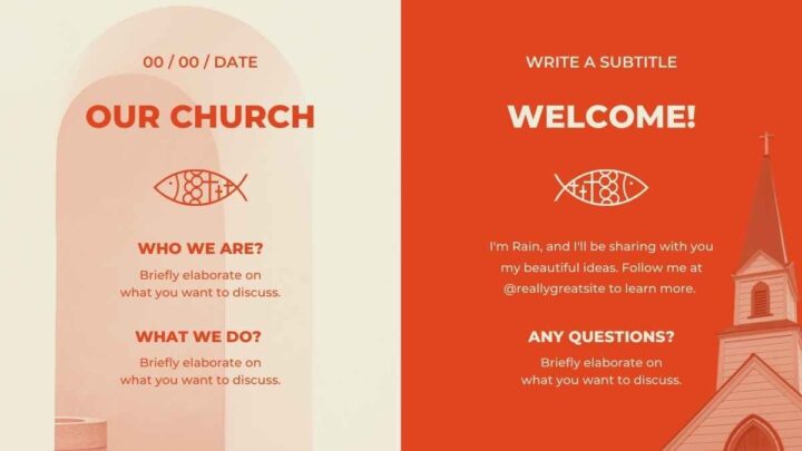 Minimal Illustrated Christian Church Brochure. Free Presentation ...