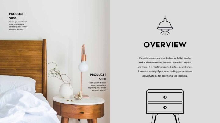 Minimal Illustrated Home Decor Brochure. Free Presentation Template ...