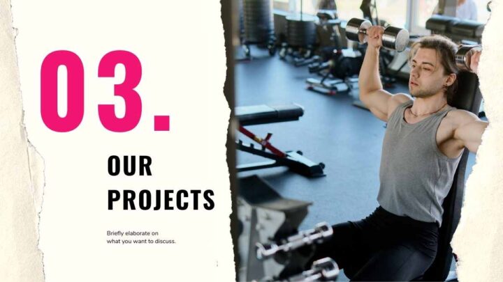 Template de portfólio de personal trainer em slides grátis