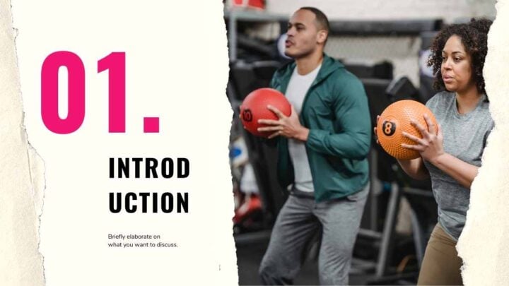 Template de portfólio de personal trainer em slides grátis