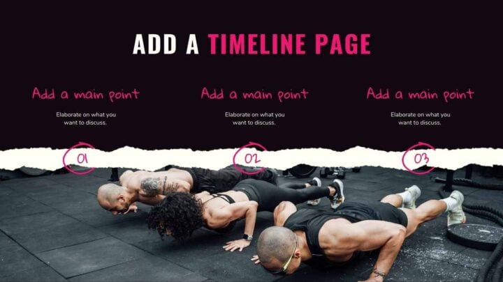 Template de portfólio de personal trainer em slides grátis