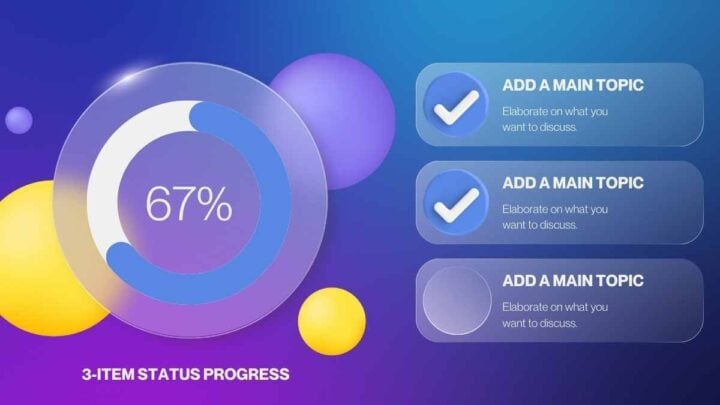 3-Item Status Process Infographic. Infographics Template — SlidesCarnival