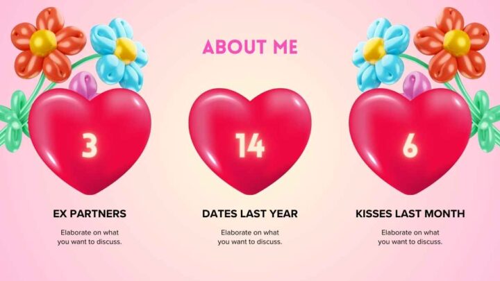 Modern 3D Kiss List. Free Presentation Template — SlidesCarnival