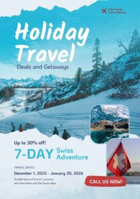 Holiday Travel Deals and Getaways Flyer. Free PPT & Google Slides ...