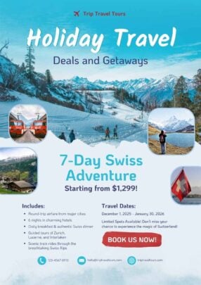 Holiday Travel Deals and Getaways Flyer. Free PPT & Google Slides ...