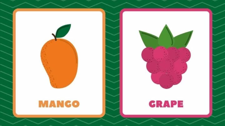 Modern Illustrated Fruits Flashcards. Free Flashcards Template ...