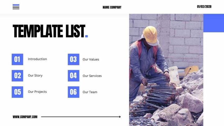 Civil Construction Company Profile. Free Presentation Template ...
