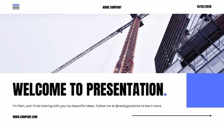 Civil Construction Company Profile. Free Presentation Template ...