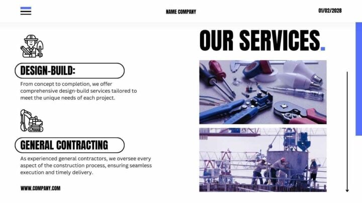 Civil Construction Company Profile. Free Presentation Template ...