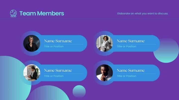 Project Team Members. Free Slides Template — SlidesCarnival
