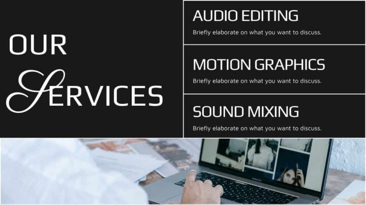 Modern Stylish Video Editing Portfolio. Free PPT & Google Slides ...