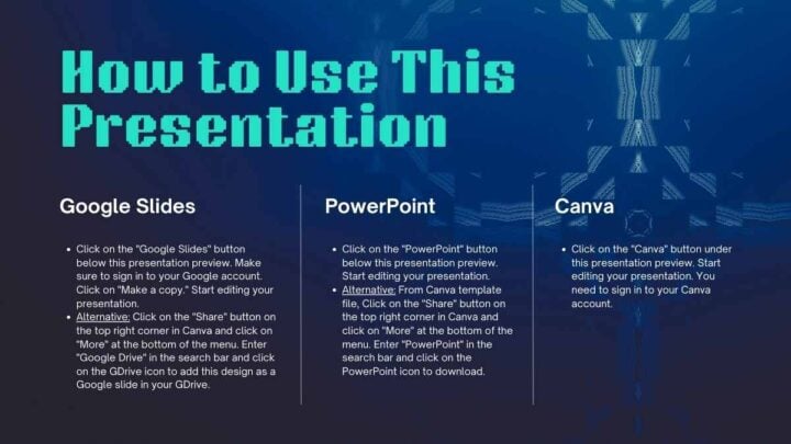 Template de newsletter de IA neon em slides