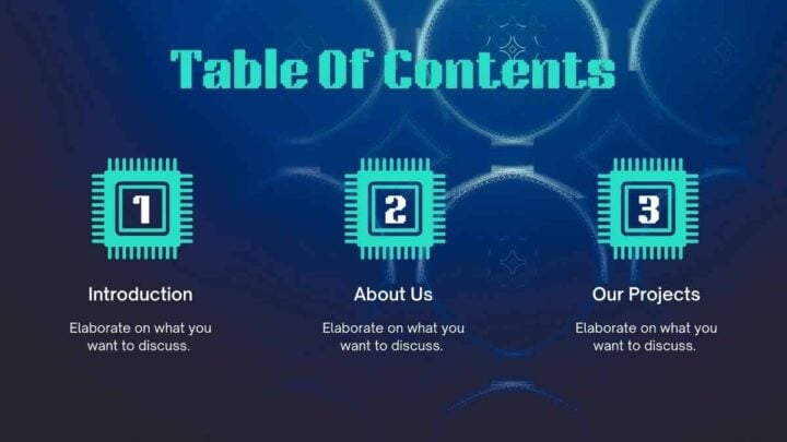 Template de newsletter de IA neon em slides