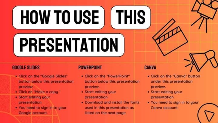 Funky Cinema & Film Major Education. Free PPT & Google Slides Template ...