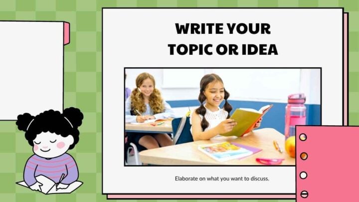 Pastel Checkerboard Scrapbook Colorful Book Report. Free PPT & Google ...