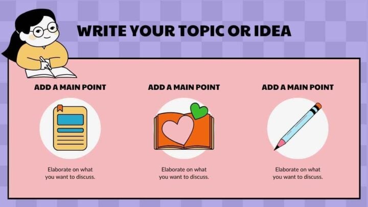 Pastel Checkerboard Scrapbook Colorful Book Report. Free PPT & Google ...