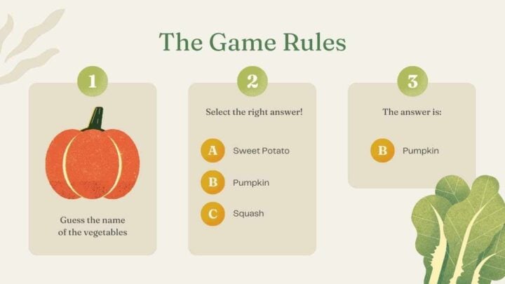 Pastel Guess the Vegetable Quiz. Free Presentation Template ...