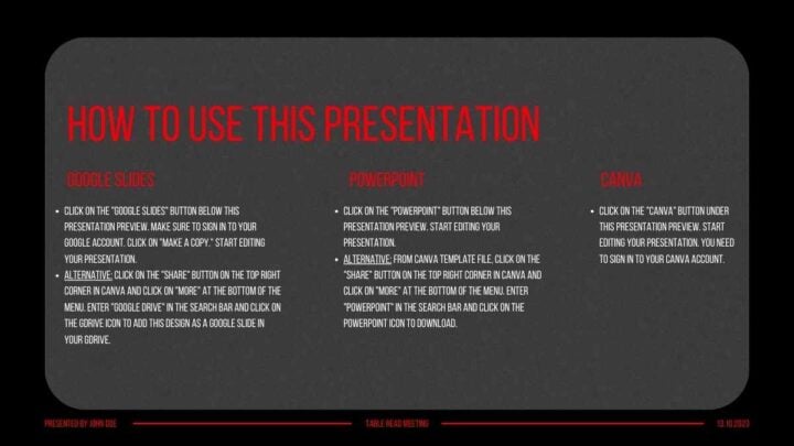 Photo-Centric Table Read Meeting. PPT & Google Slides Template ...